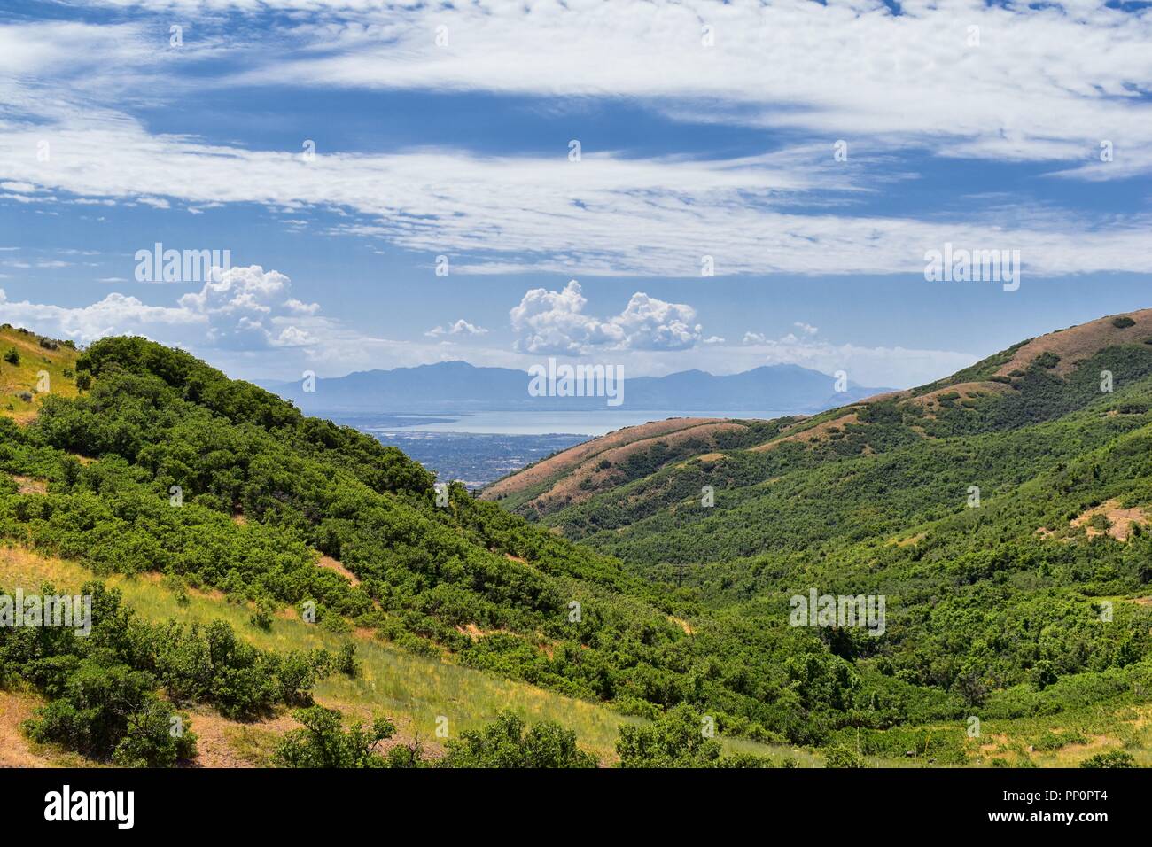 Panoramic Landscape view from Travers Mountain of Provo, Utah County ...