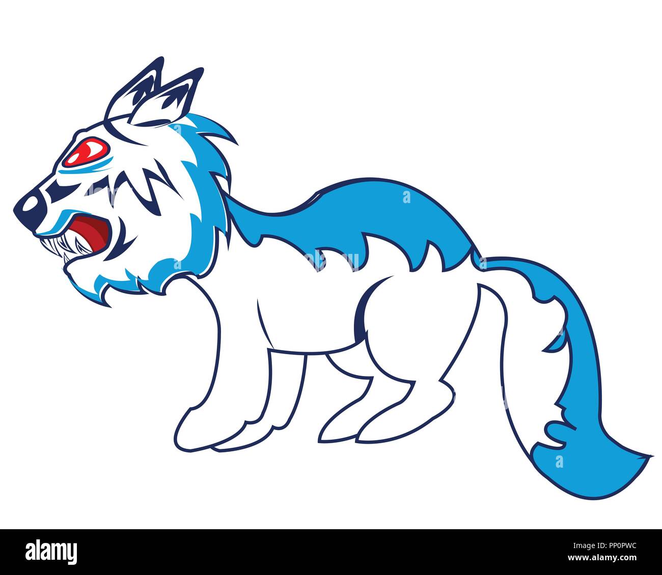 Vector illustration wild and ravenous beast on white background is ...