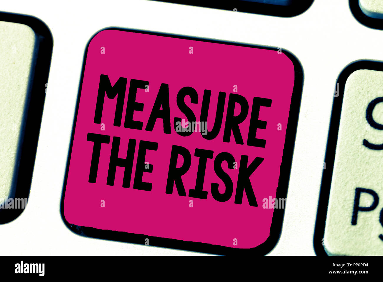 Writing note showing Measure The Risk. Business photo showcasing ...