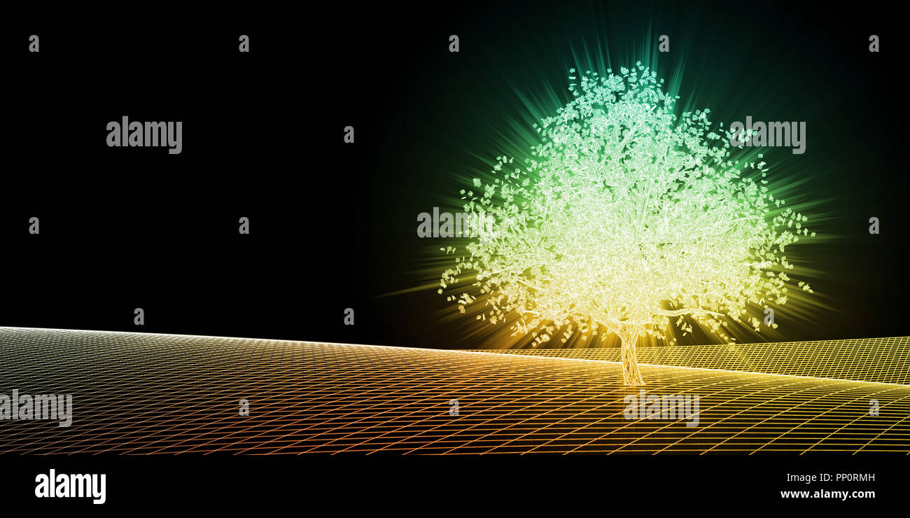 Virtual Reality VR Wireframe Structure Concept Art Stock Photo - Alamy