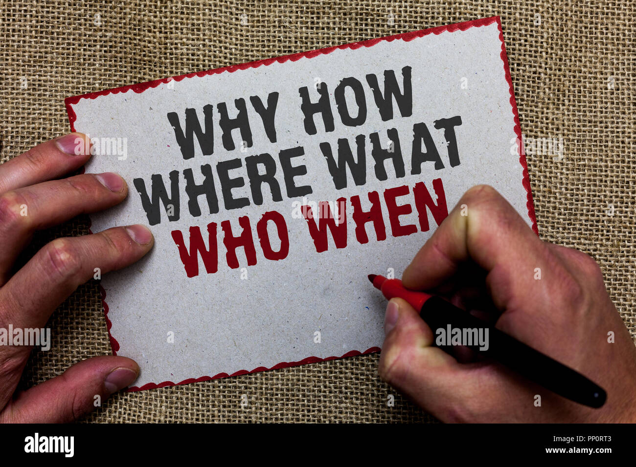 Word writing text Why How Where What Who When. Business concept for ...