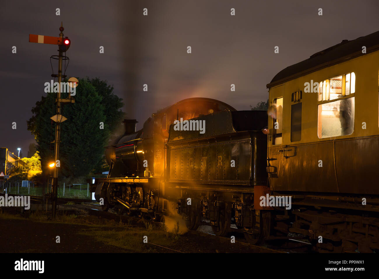 Steam locomotives at night hi-res stock photography and images - Alamy