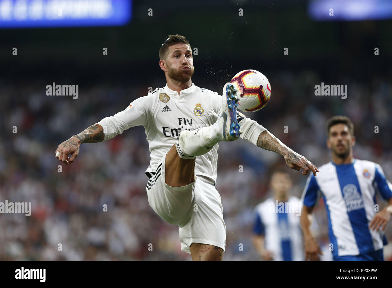 Madrid, Spain. 22nd Sep, 2018. Sergio Ramos (Real Madrid) in action ...