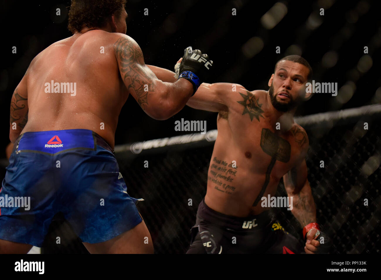 Sao Paulo, Brazil. 22 September 2018. Thiago Santos vs. Eryk Anders ...