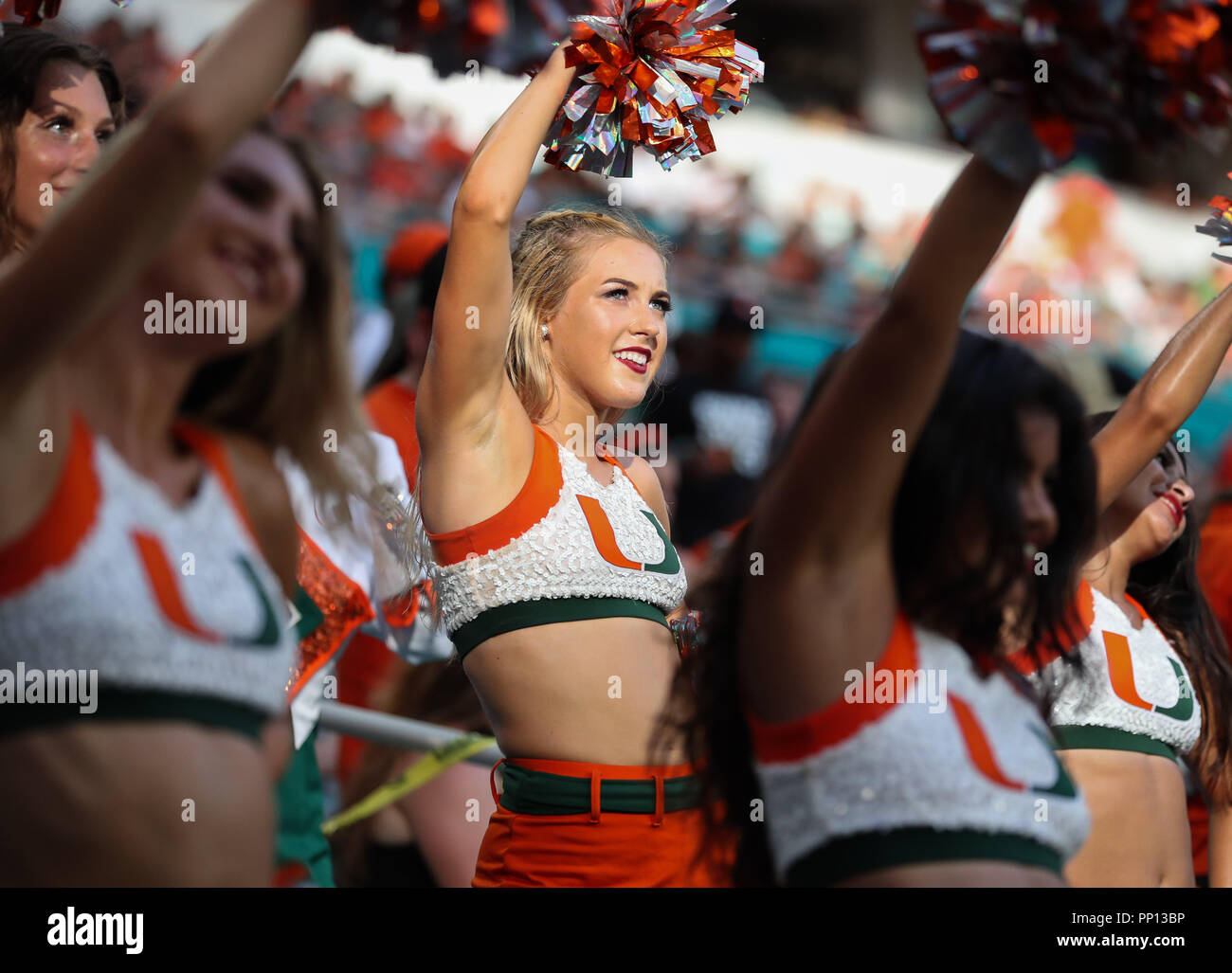 Miami hurricanes cheerleaders hi-res stock photography and images - Alamy