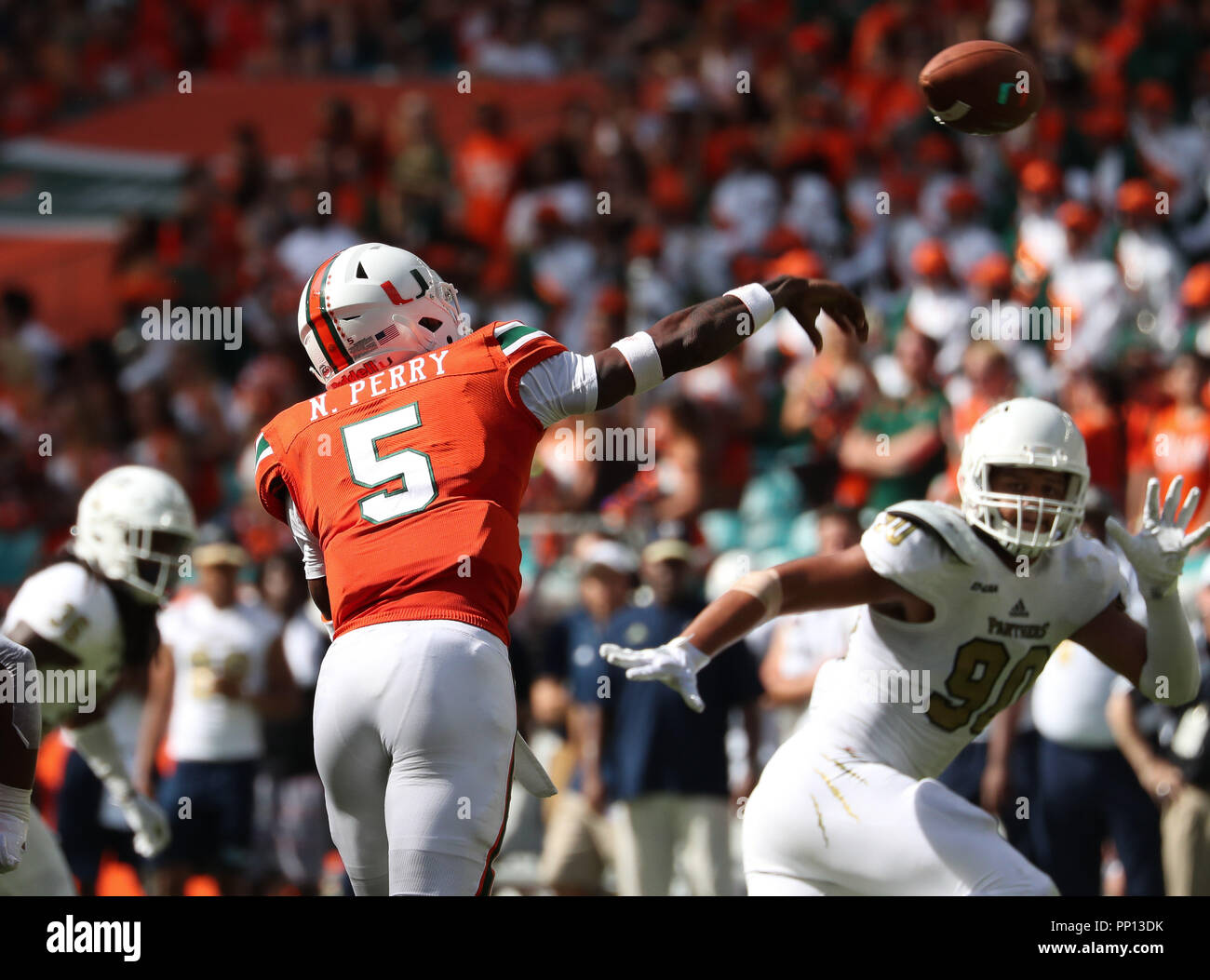 Miami Gardens, Florida, USA. 22nd Sep, 2018. Miami Hurricanes ...
