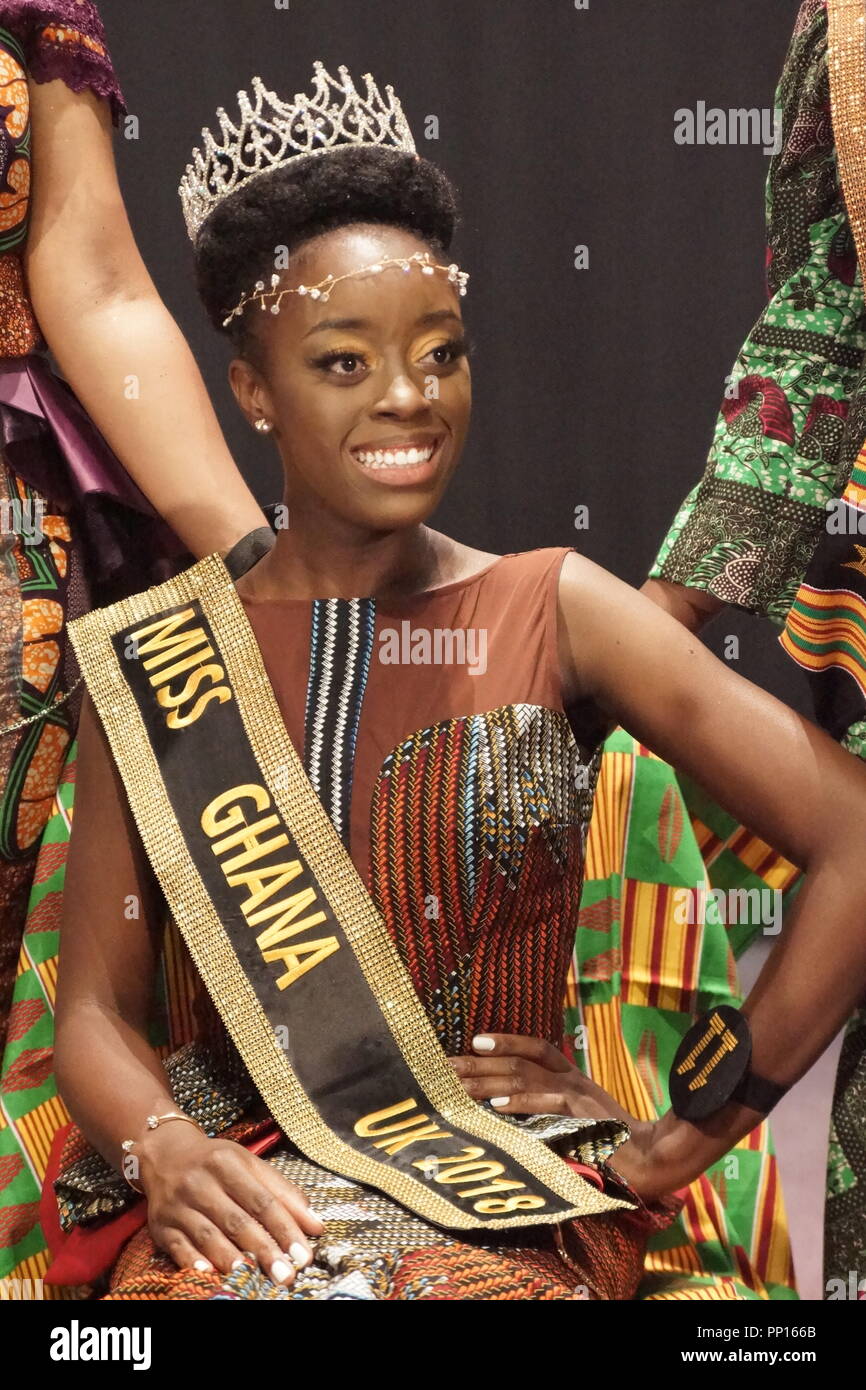 London, UK. 23 September 2018. Akua Ohenewaa Anim is Miss Ghana UK 2018 ...