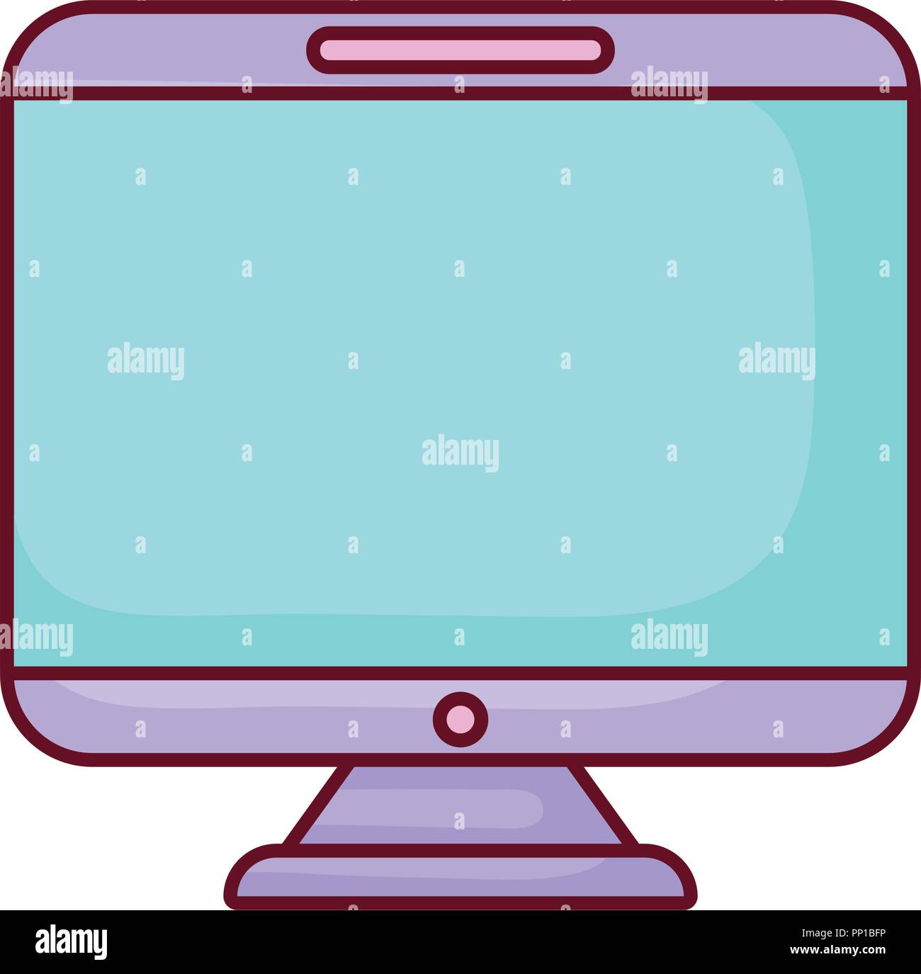 computer monitor icon over white background, vector illustration Stock ...