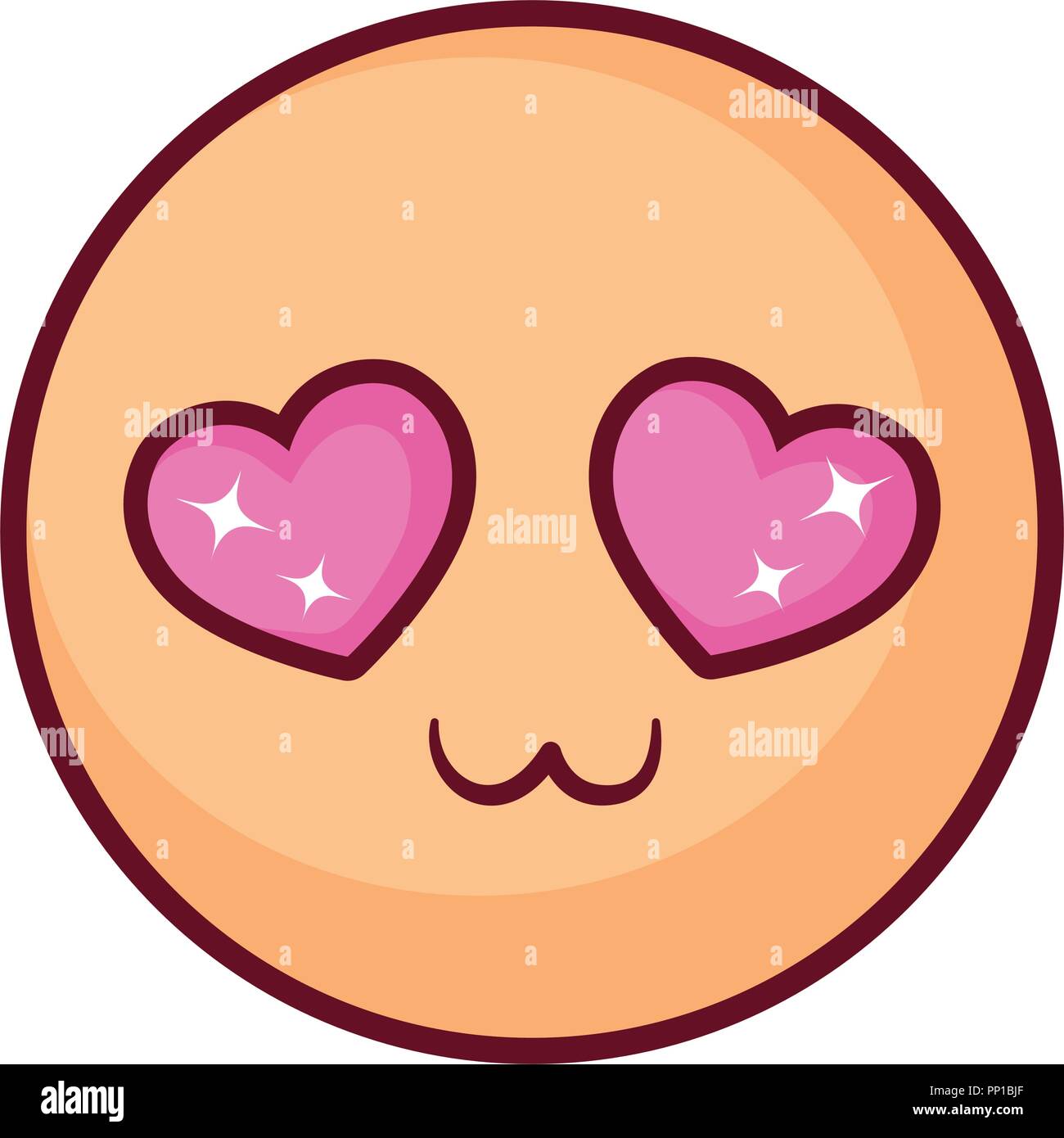 in love emoji icon over white background, vector illustration Stock ...