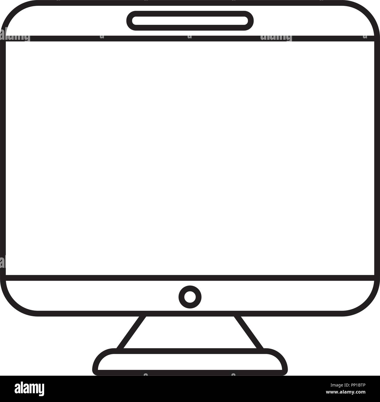 computer monitor icon over white background, vector illustration Stock ...