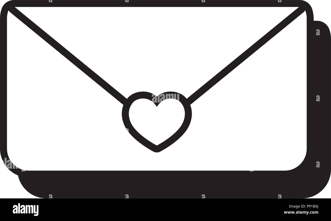 envelope with heart icon over white background, vector illustration ...