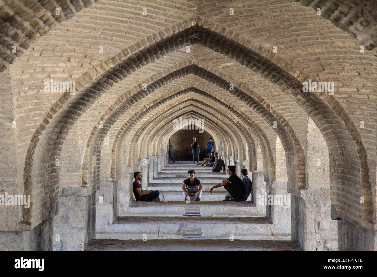 ISFAHAN, IRAN - AUGUST 7, 2016 : Iranian Youngsters gathering under ...