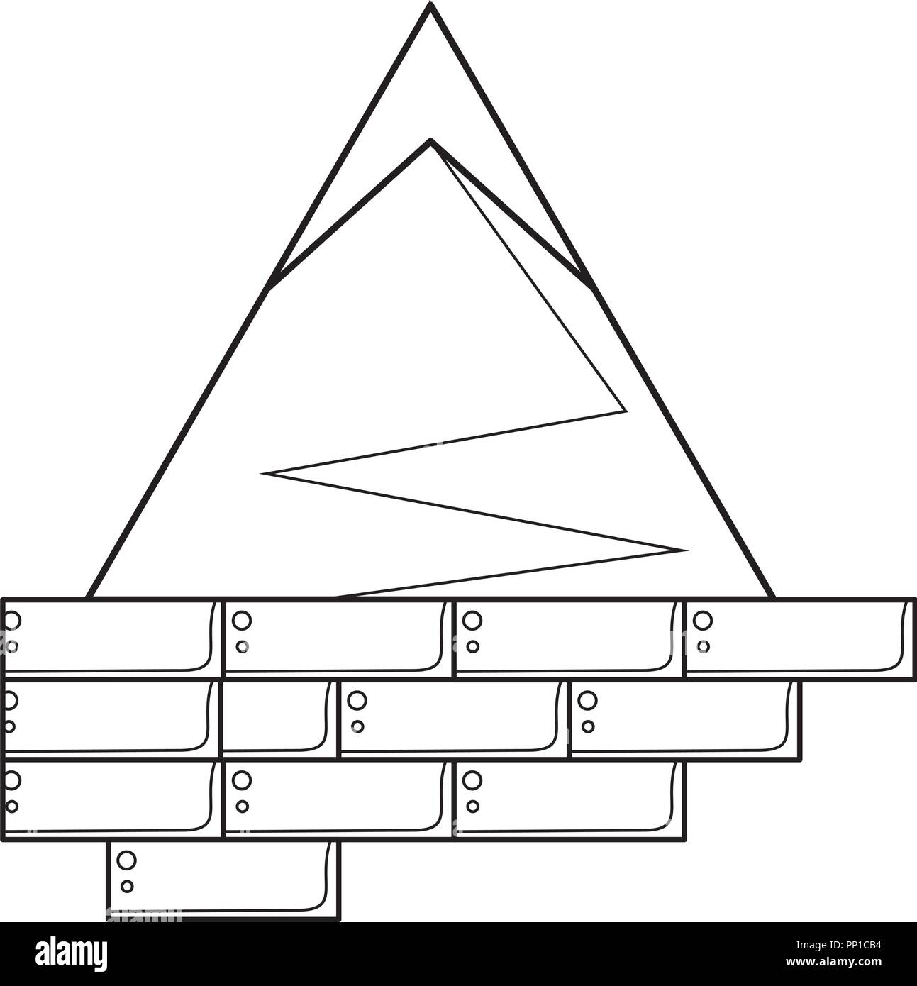 bricks and mountain over white background, vector illustration Stock ...