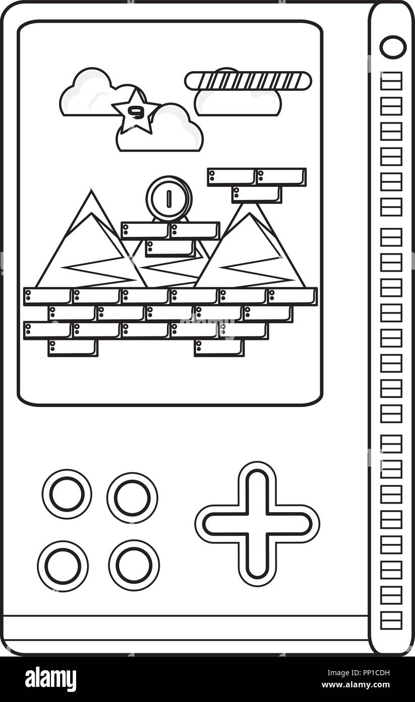 portable videogame icon over white background, vector illustration ...