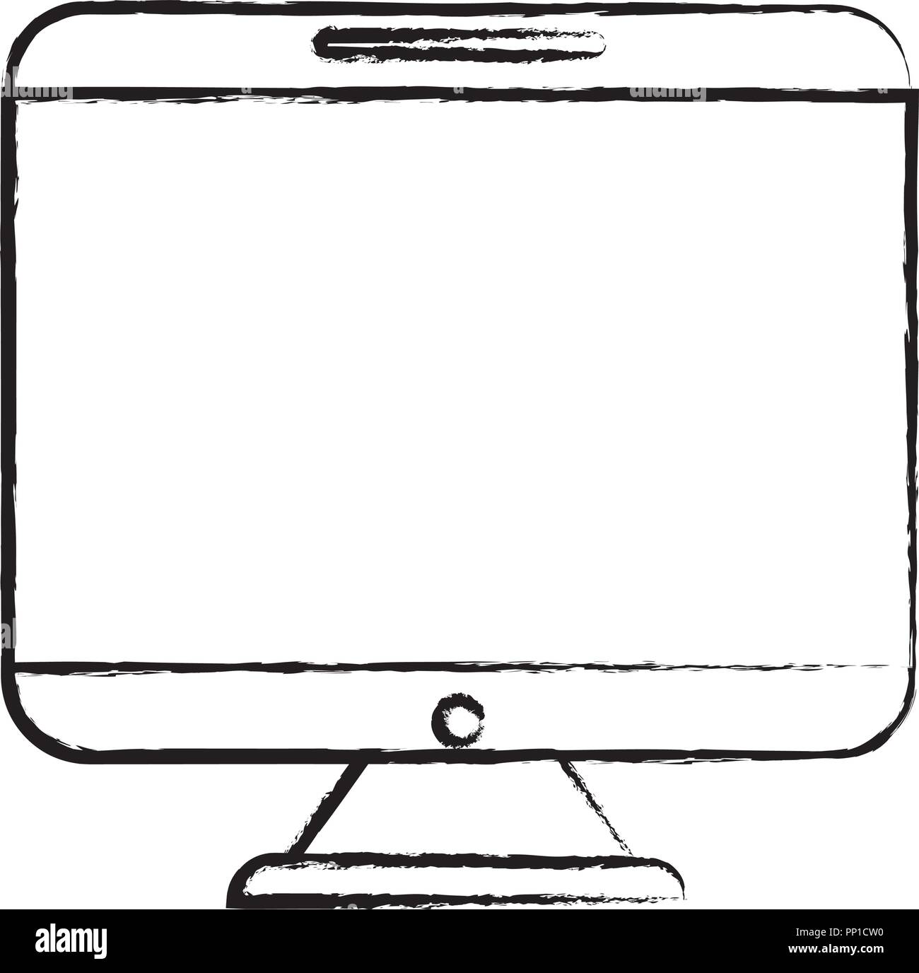 computer monitor icon over white background, vector illustration Stock ...