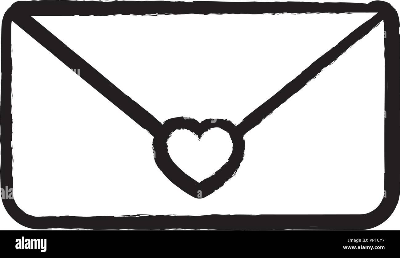 envelope with heart icon over white background, vector illustration ...