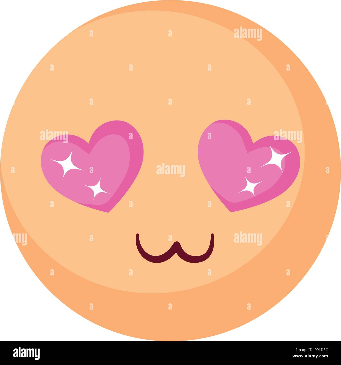 in love emoji icon over white background, vector illustration Stock ...