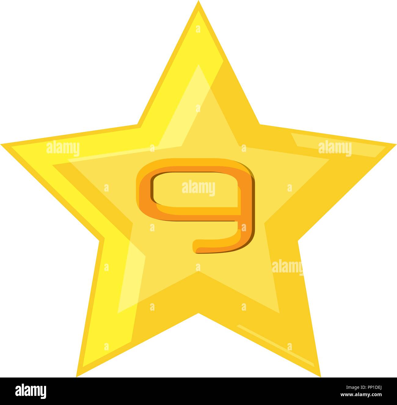 star with number 9 over white background, vector illustration Stock ...