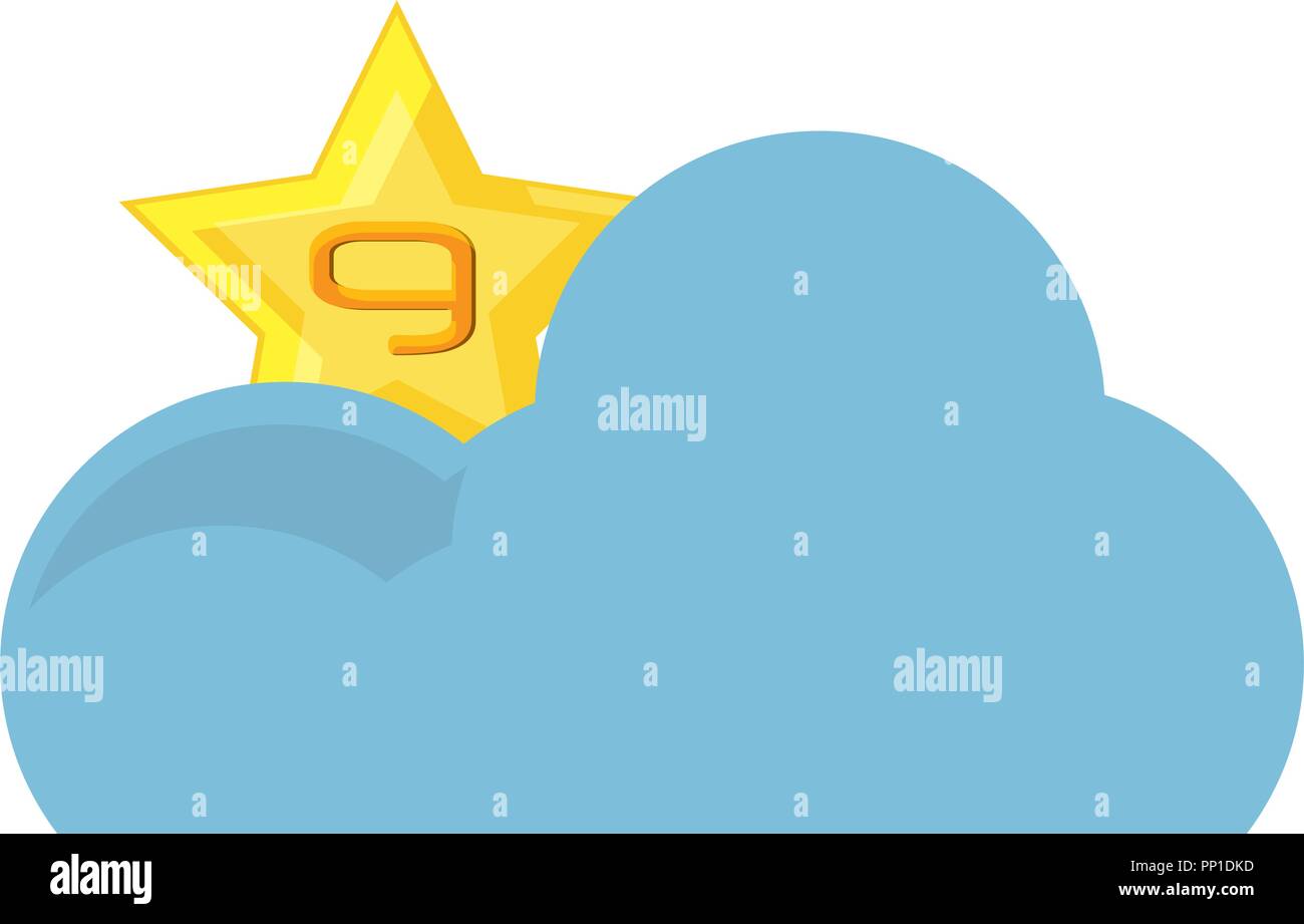 cloud with star icon over white background, vector illustration Stock ...