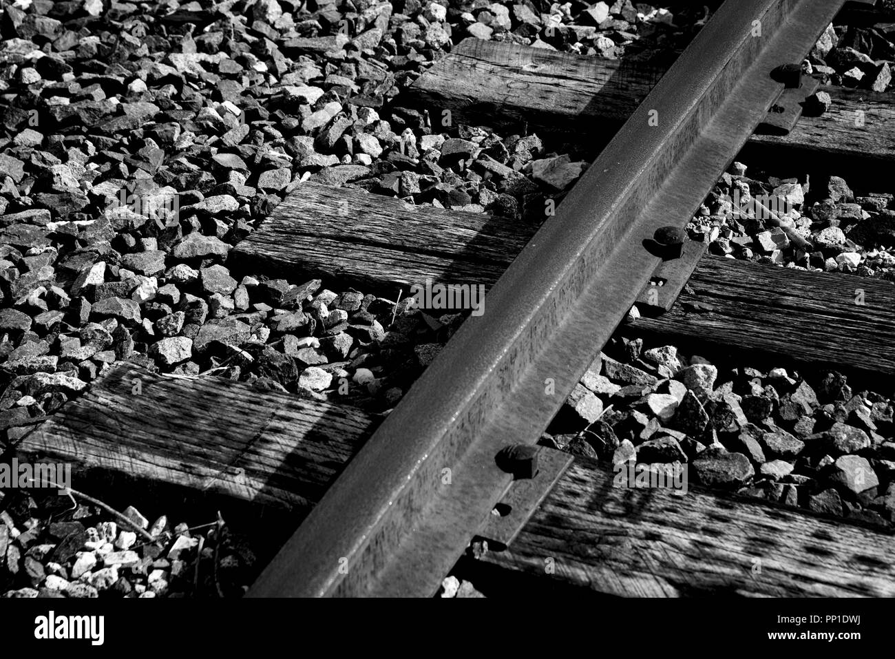 Unused railway tracks railroad Black and White Stock Photos & Images ...