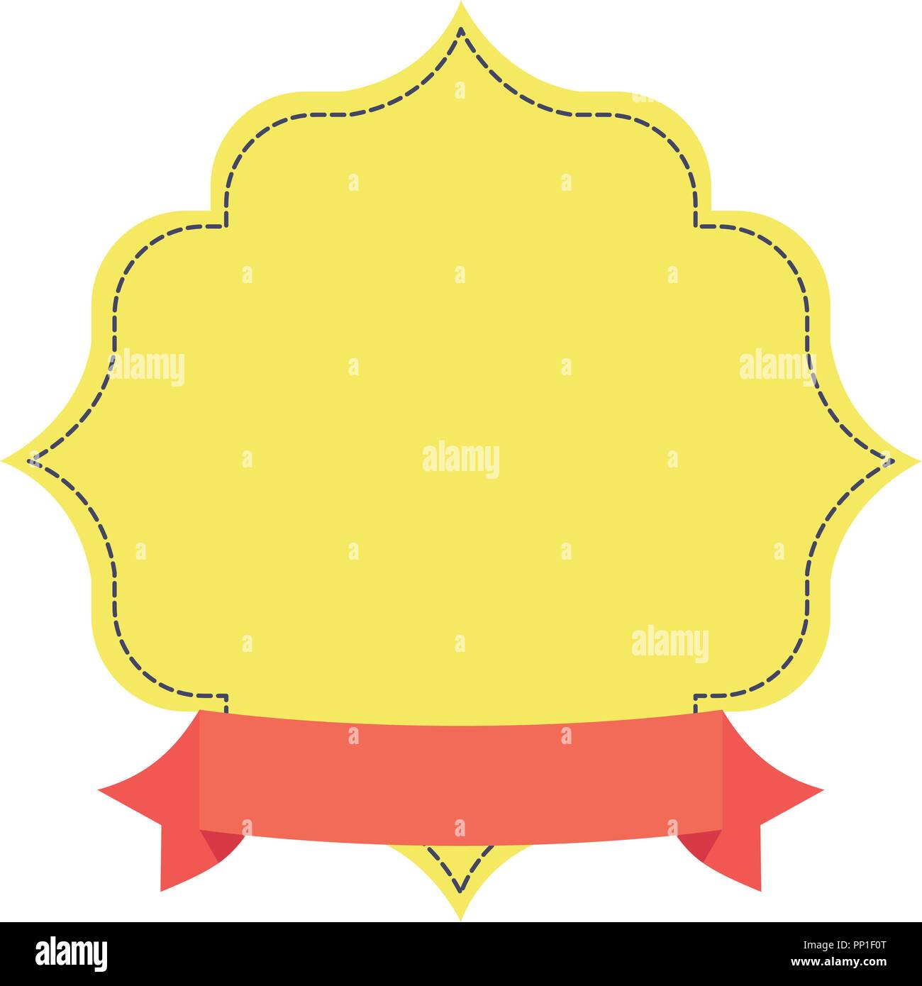 decorative arabic frame and ribbon over white background, vector ...
