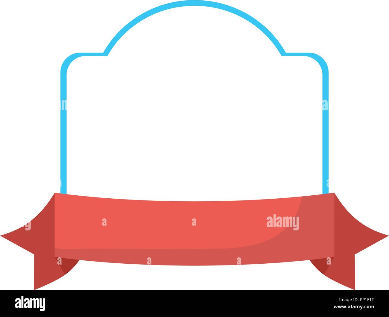decorative frame and ribbon over white background, vector illustration ...