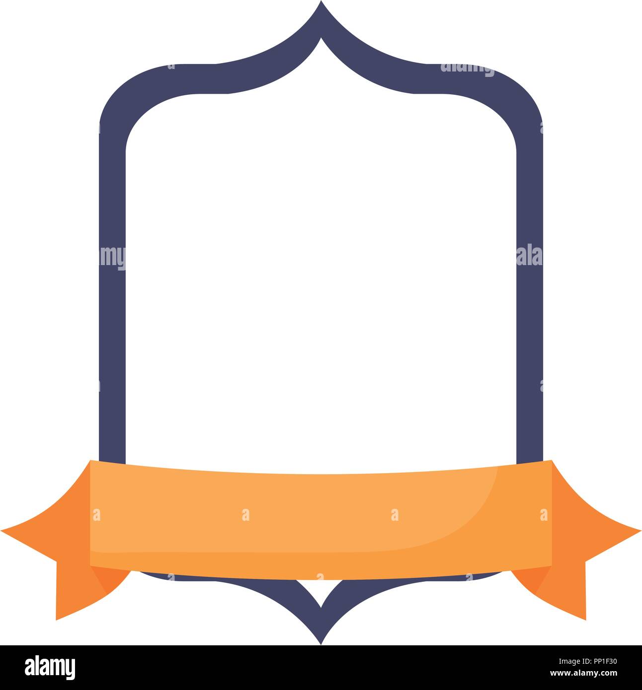 decorative frame and ribbon over white background, vector illustration ...