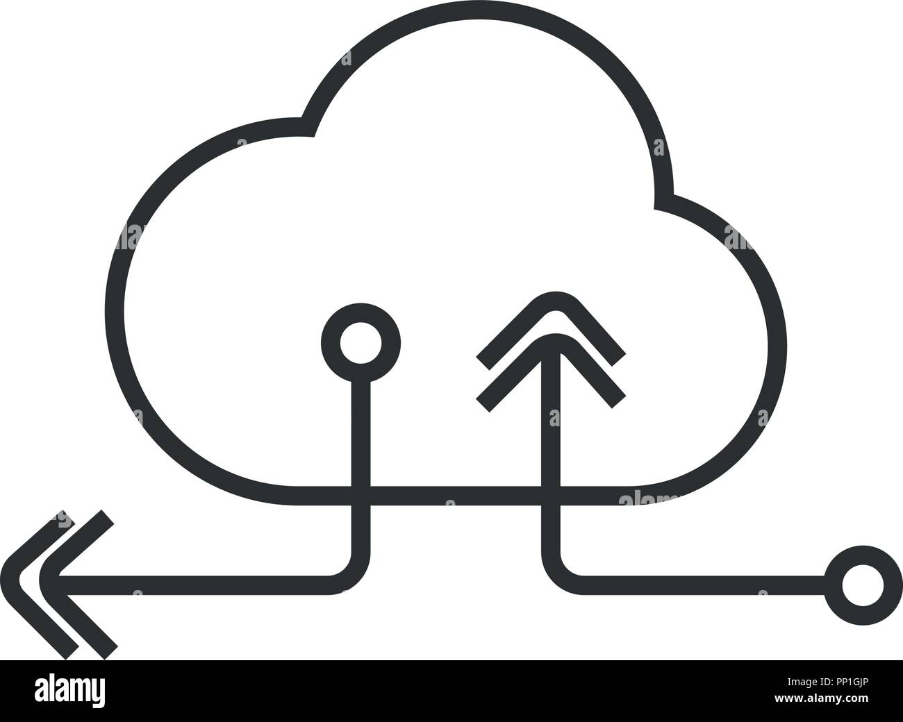 cloud storage icon over white background, vector illustration Stock ...