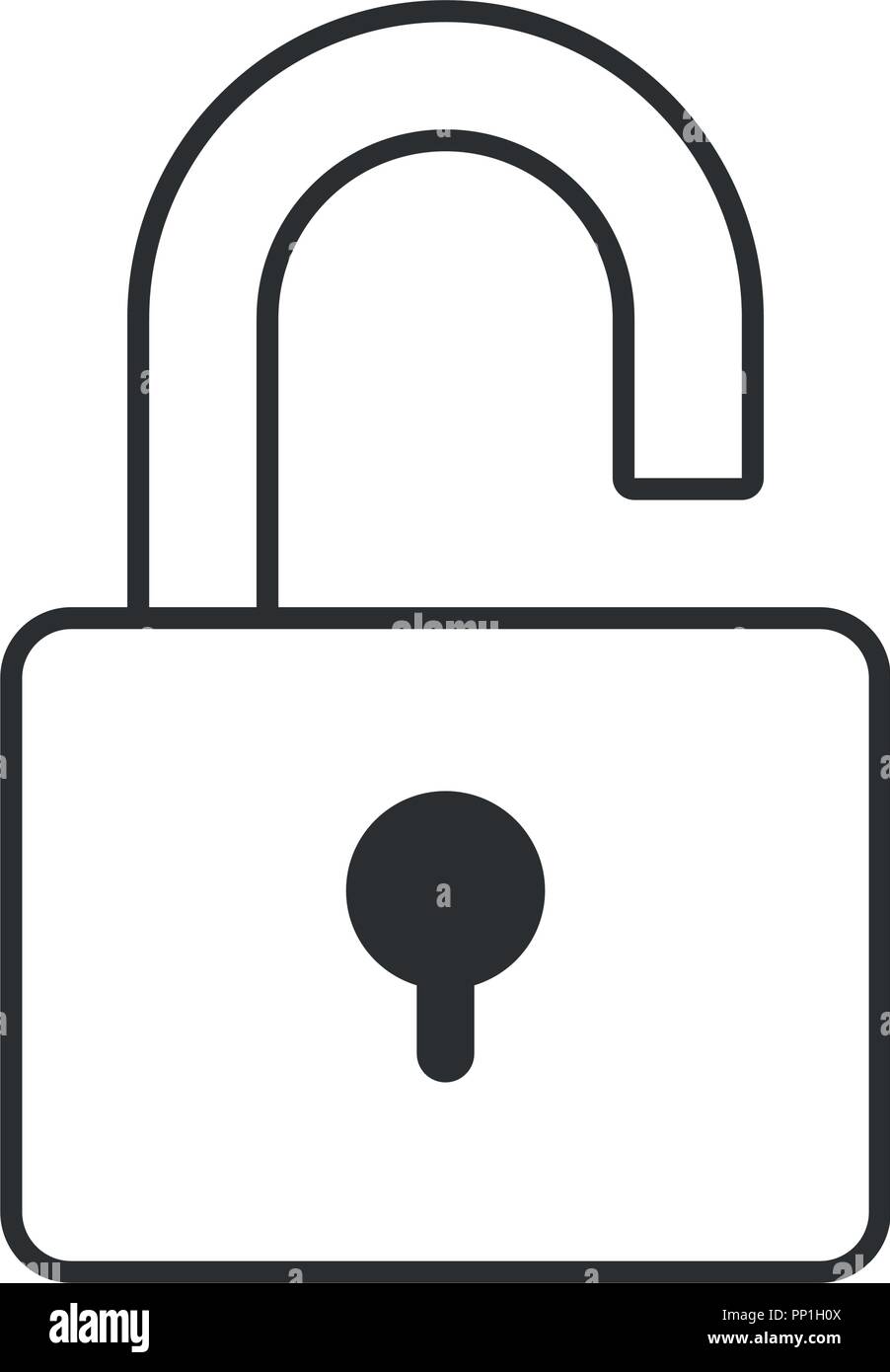 open padlock icon over white background, vector illustration Stock ...