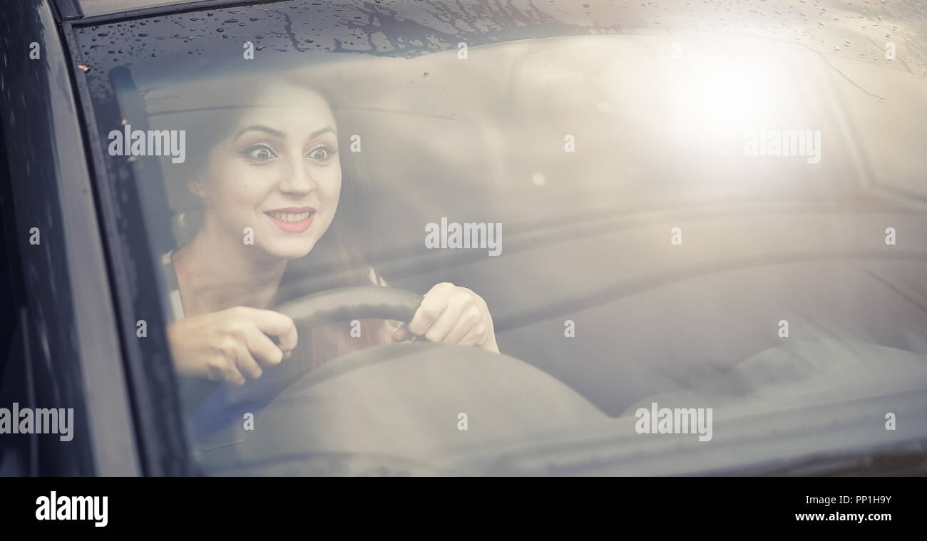 Woman driving test upset hi-res stock photography and images - Alamy
