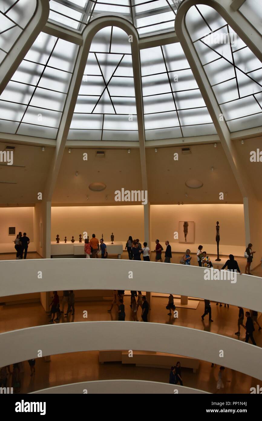 The iconic atrium at the Guggenheim Museum of Art, Upper East Side ...