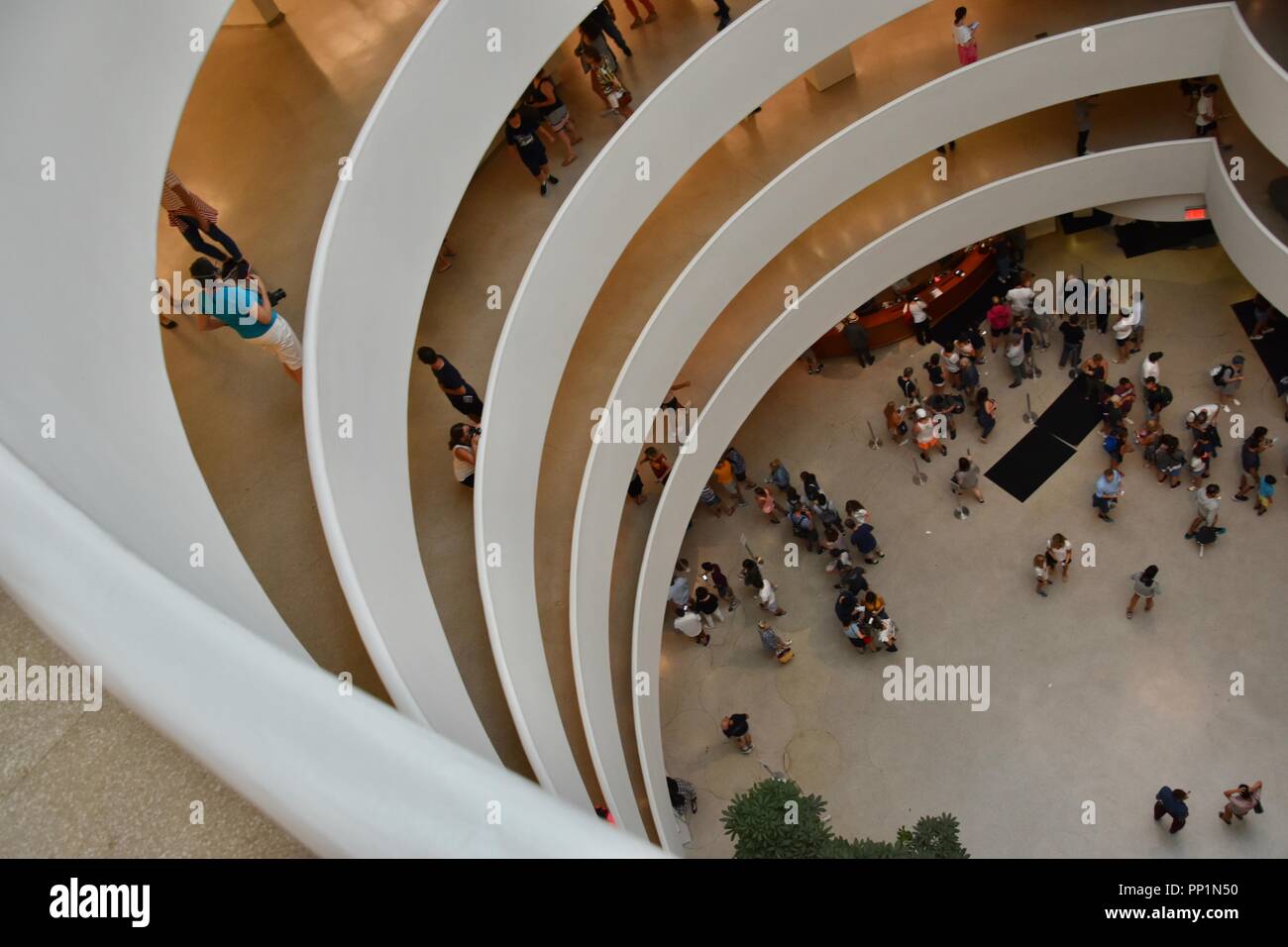The iconic atrium at the Guggenheim Museum of Art, Upper East Side ...