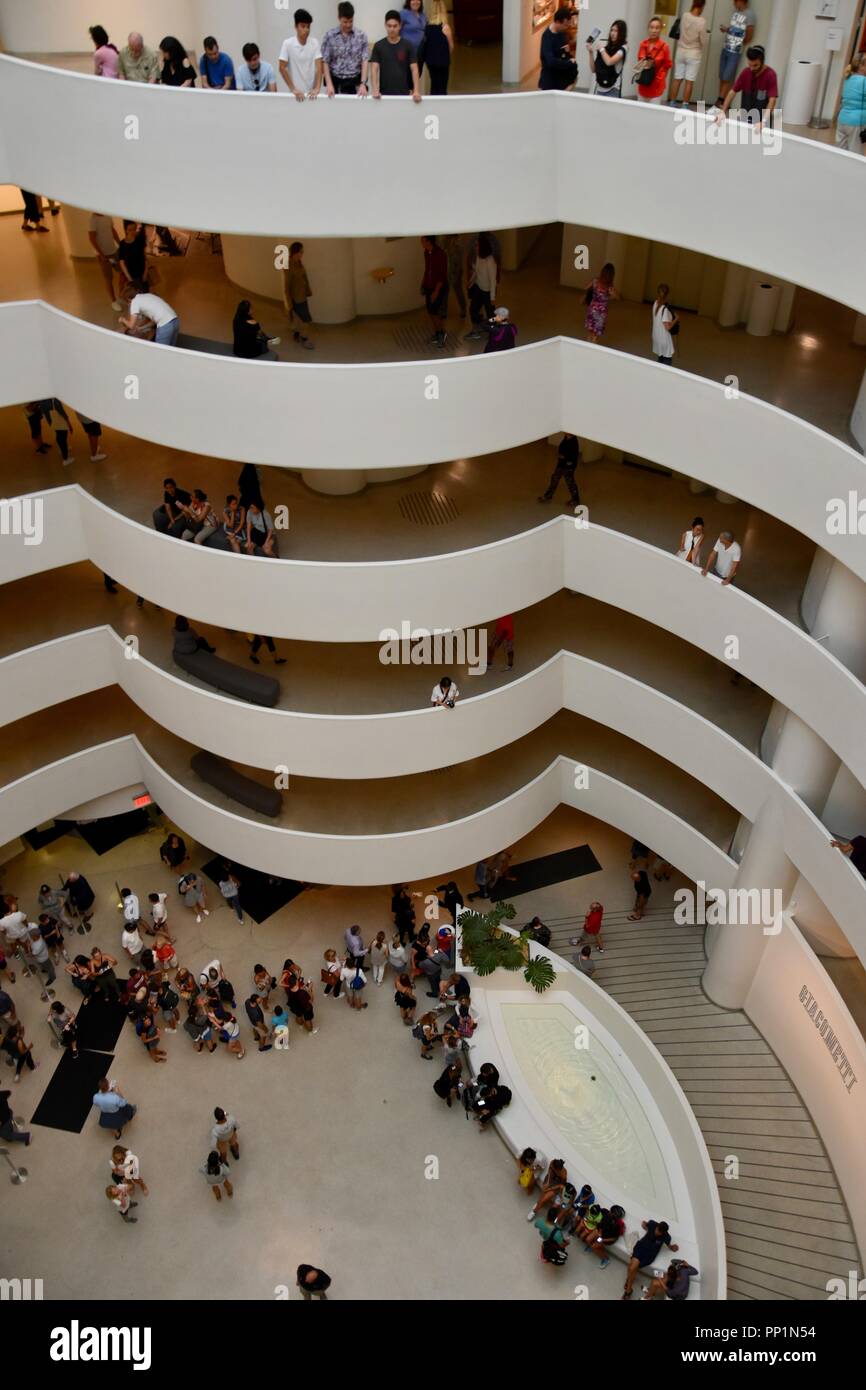 The iconic atrium at the Guggenheim Museum of Art, Upper East Side ...