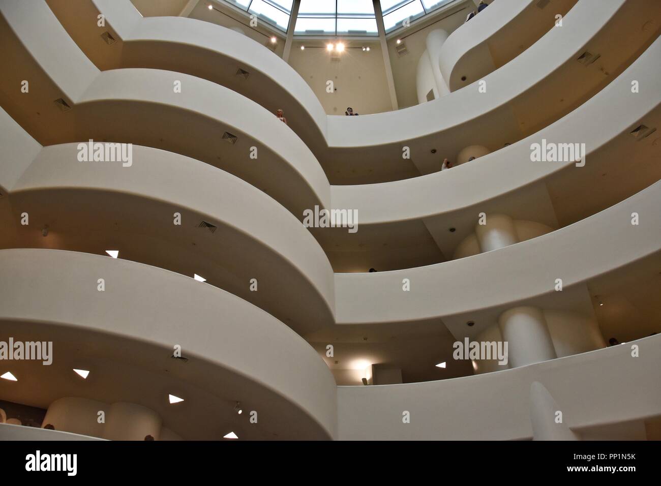 The iconic atrium at the Guggenheim Museum of Art, Upper East Side ...