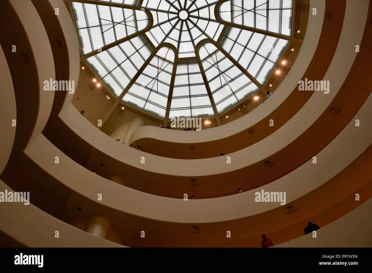 The iconic atrium at the Guggenheim Museum of Art, Upper East Side ...