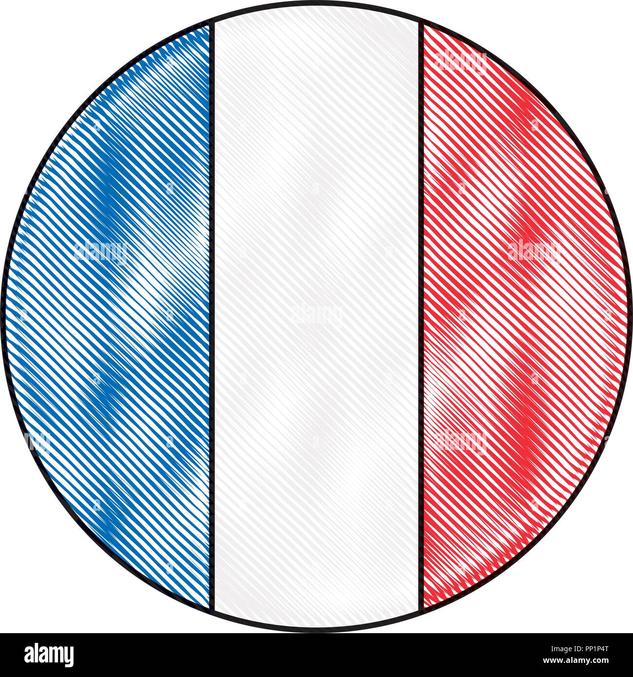 french paris flag in button icon vector illustration Stock Vector Image ...