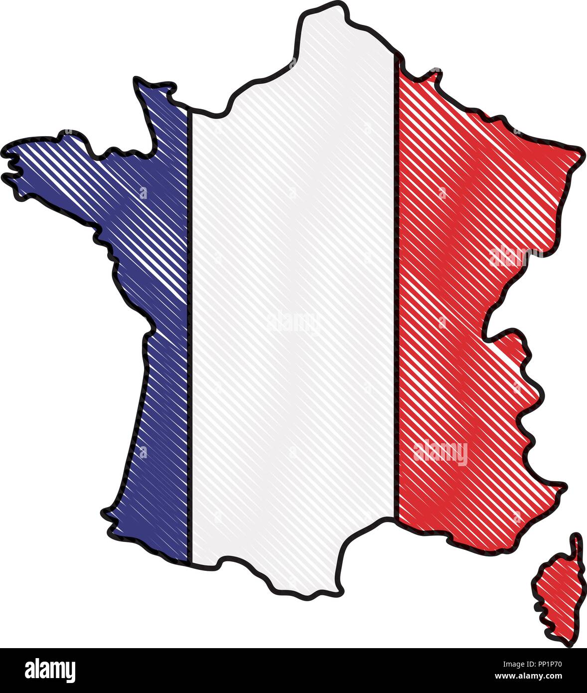 map of french landmark country vector illustration Stock Vector Image ...