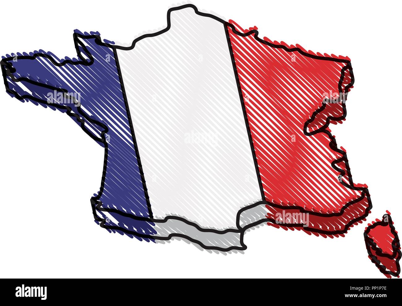 map of french landmark country vector illustration Stock Vector Image ...