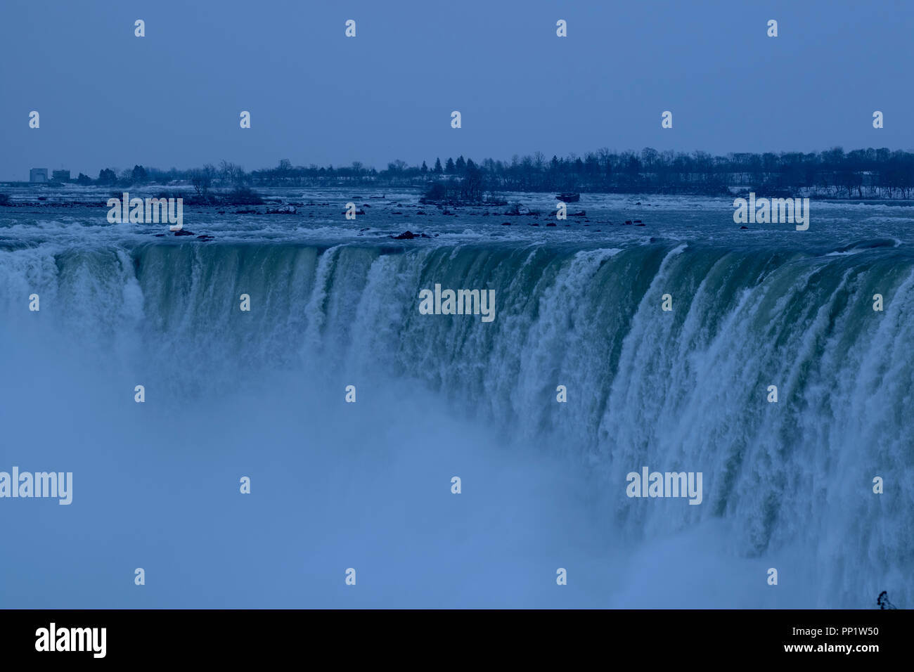 Niagara Falls Majestic cascading waterfall. Aerial view of an awesome ...