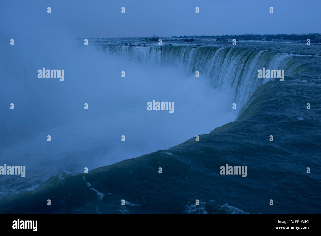Niagara Falls Aerial zoom in on a panoramic view of an awe inspiring ...