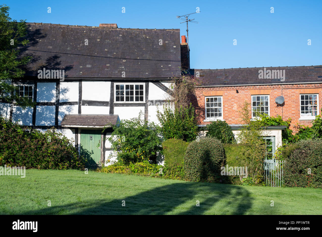 Black and White English Timber framed building. Pembridge ...