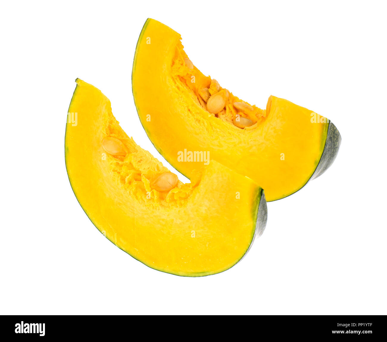 Slice of ripe pumpkin, isolated on white background Stock Photo - Alamy