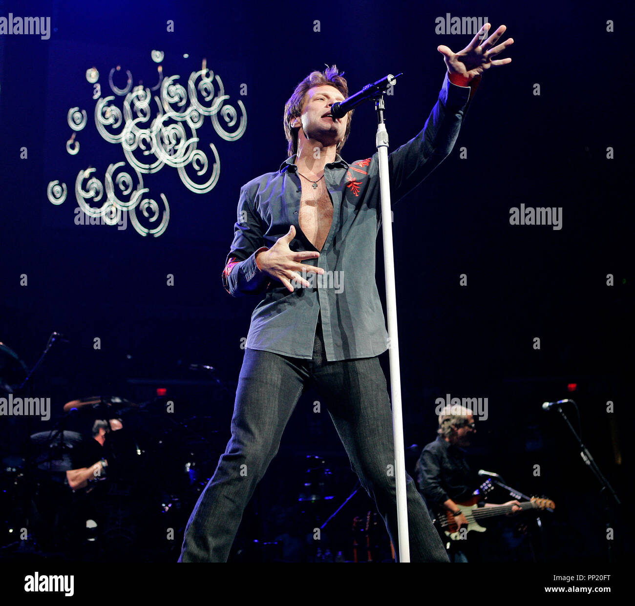 Jon Bon Jovi with Bon Jovi performs in concert at the BankAtlantic ...