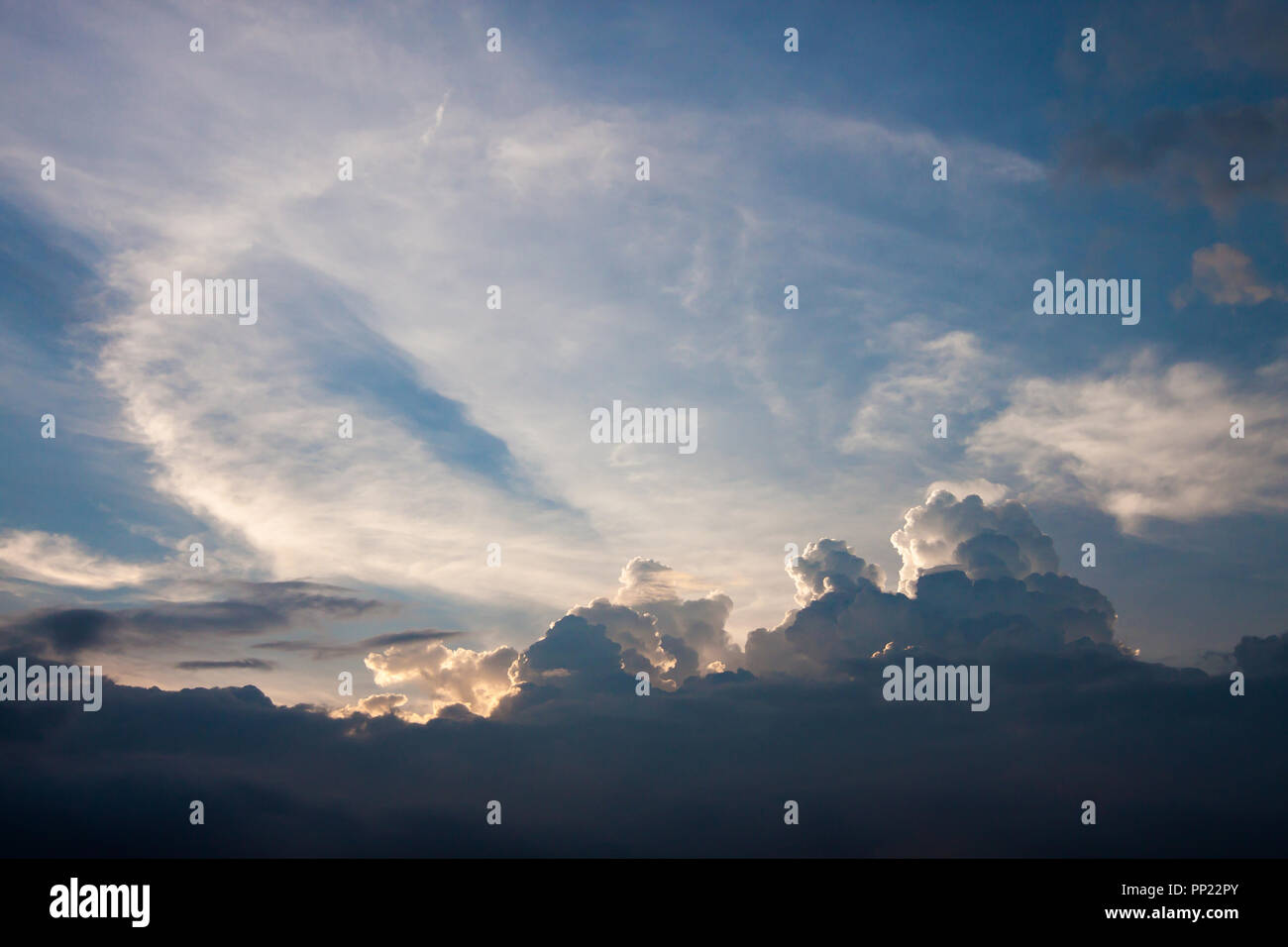 twilight colorful sky with sunlight shine behind background Stock Photo ...