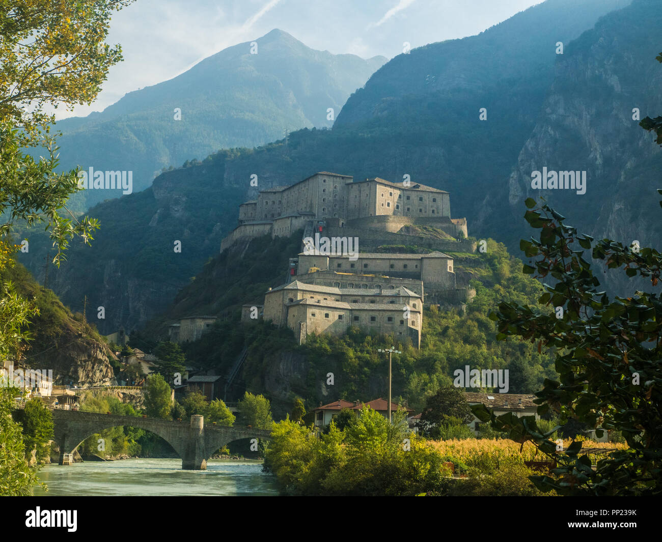 Forte di Bard (Fort of Bard or Bard Fort), built by the House of Savoy ...