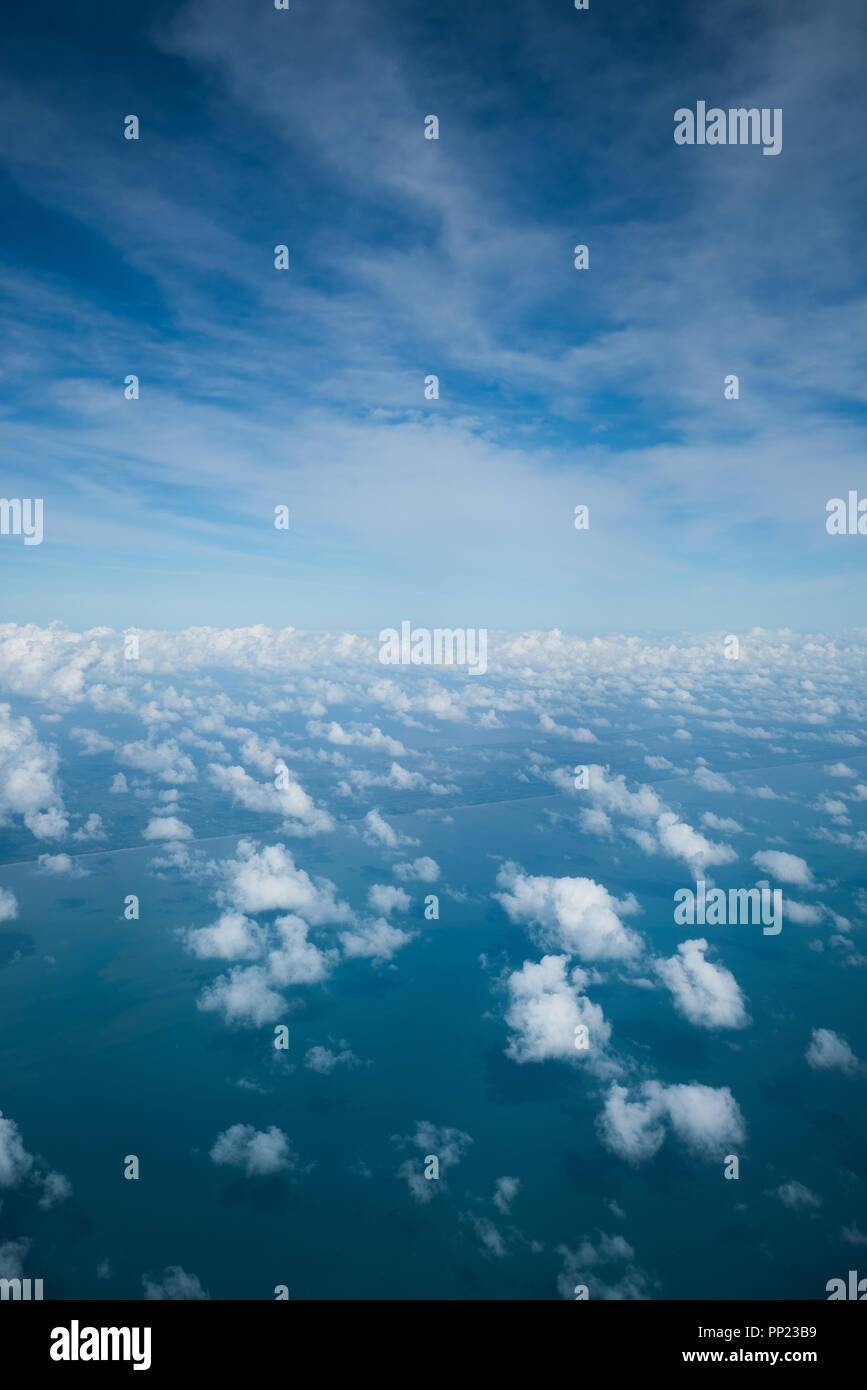 Sky background over spread cloud scatter shoot from high view Stock ...
