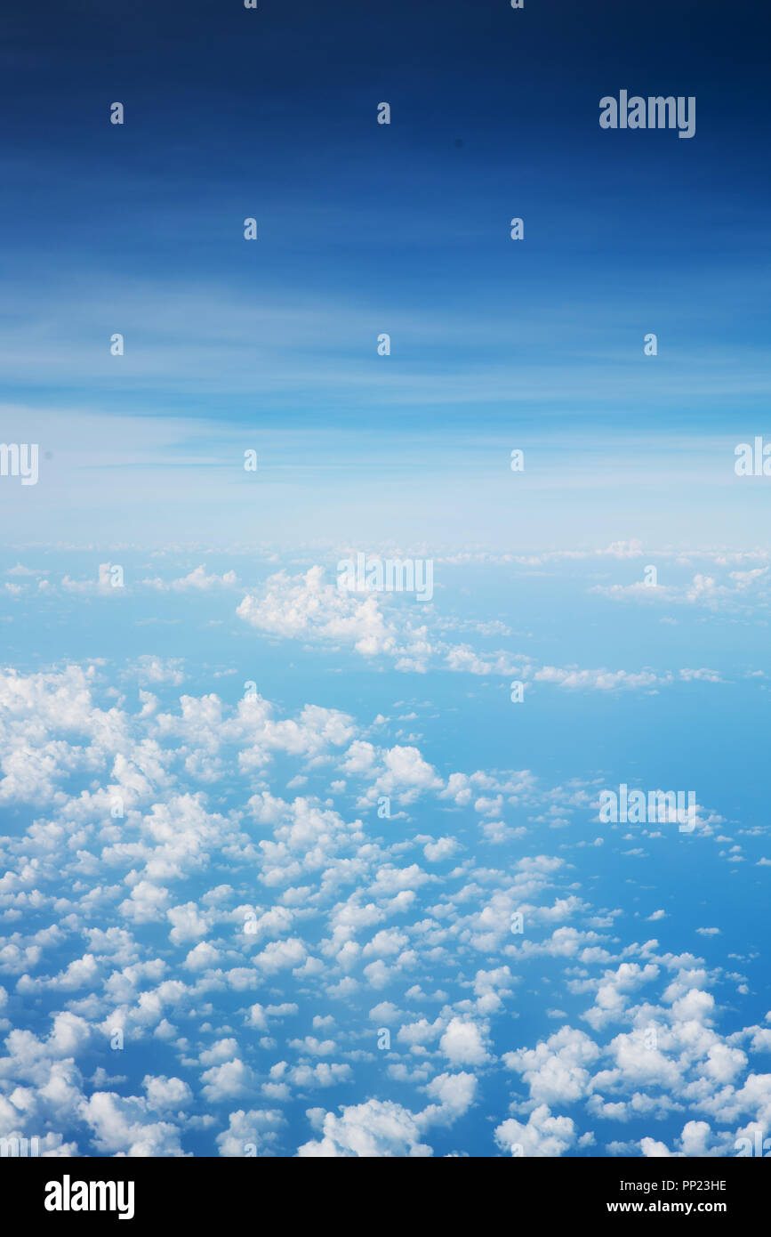Sky background over spread cloud scatter , skyline separate zone ...