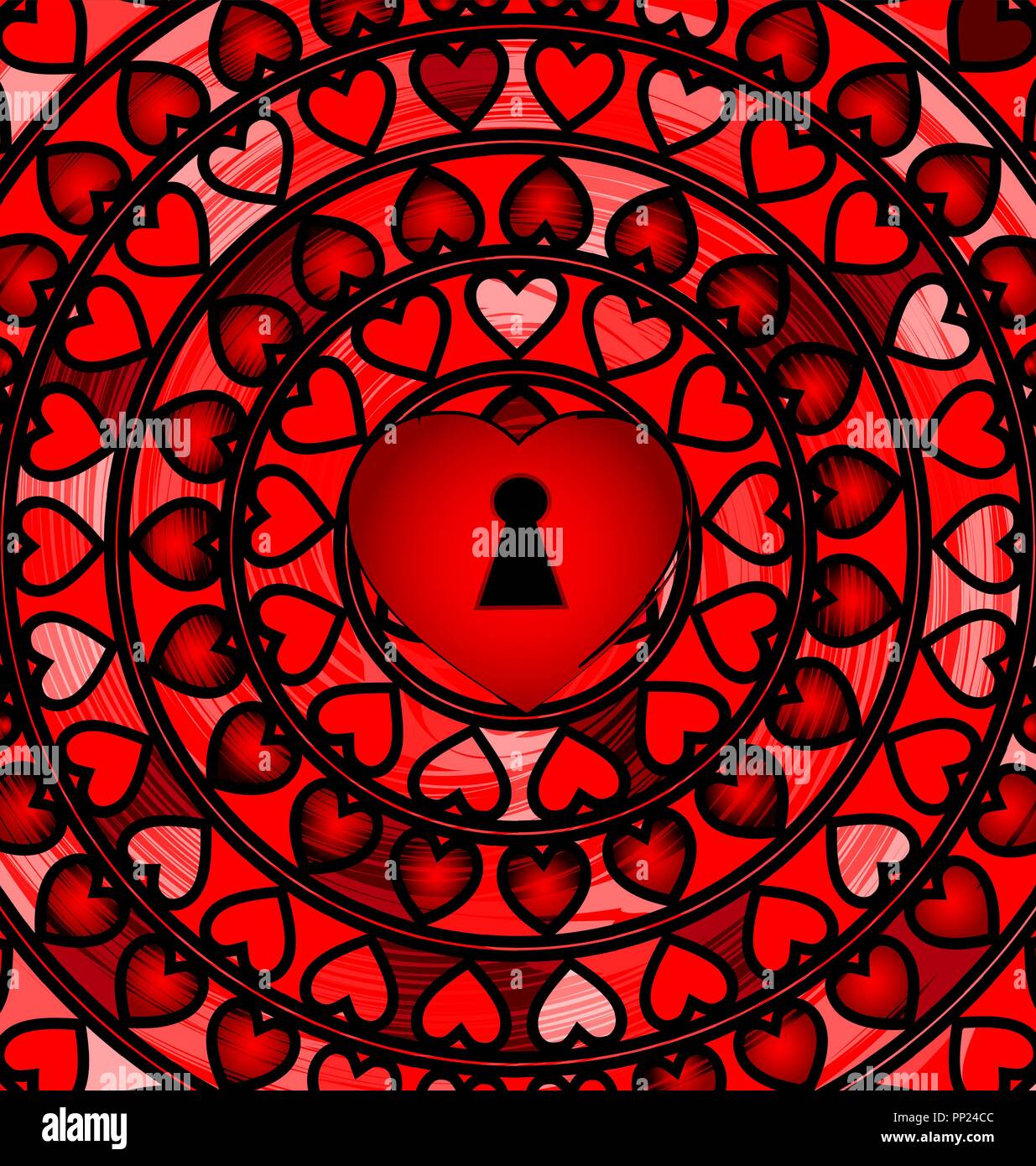 abstract ornament red color heart with hole Stock Vector Image & Art ...