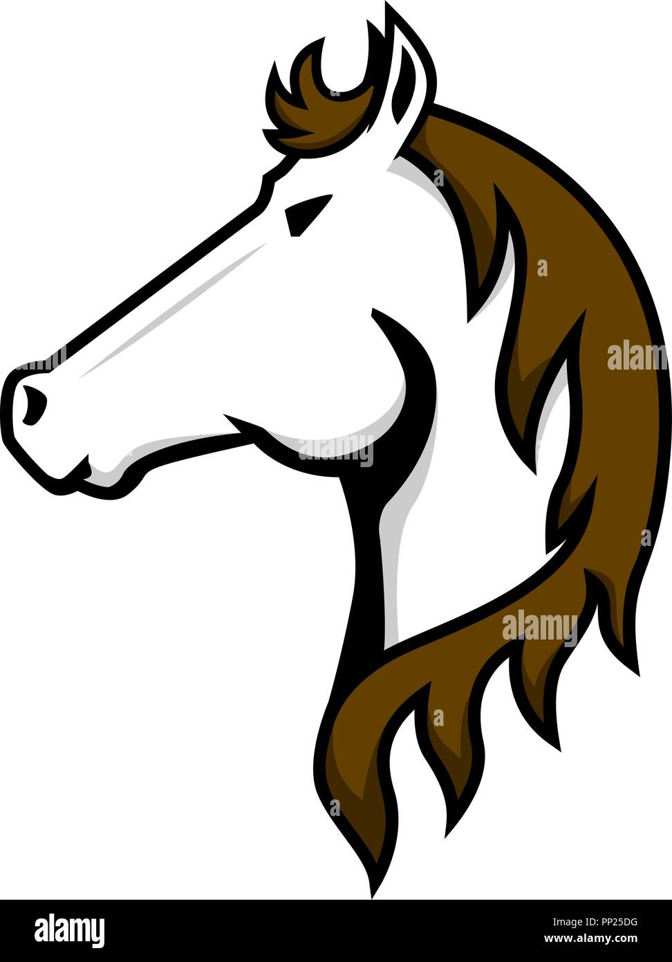 Horse head sign on white background. Design element for logo, label ...