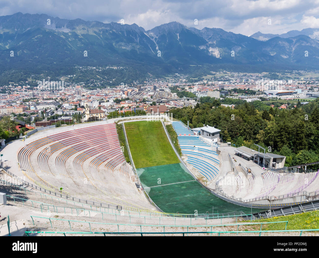 Bergisel Ski Jump at Innsbruck (Austria) during summertime Stock Photo ...
